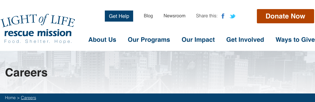 Job Listings - Light Of Life Rescue Mission Jobs